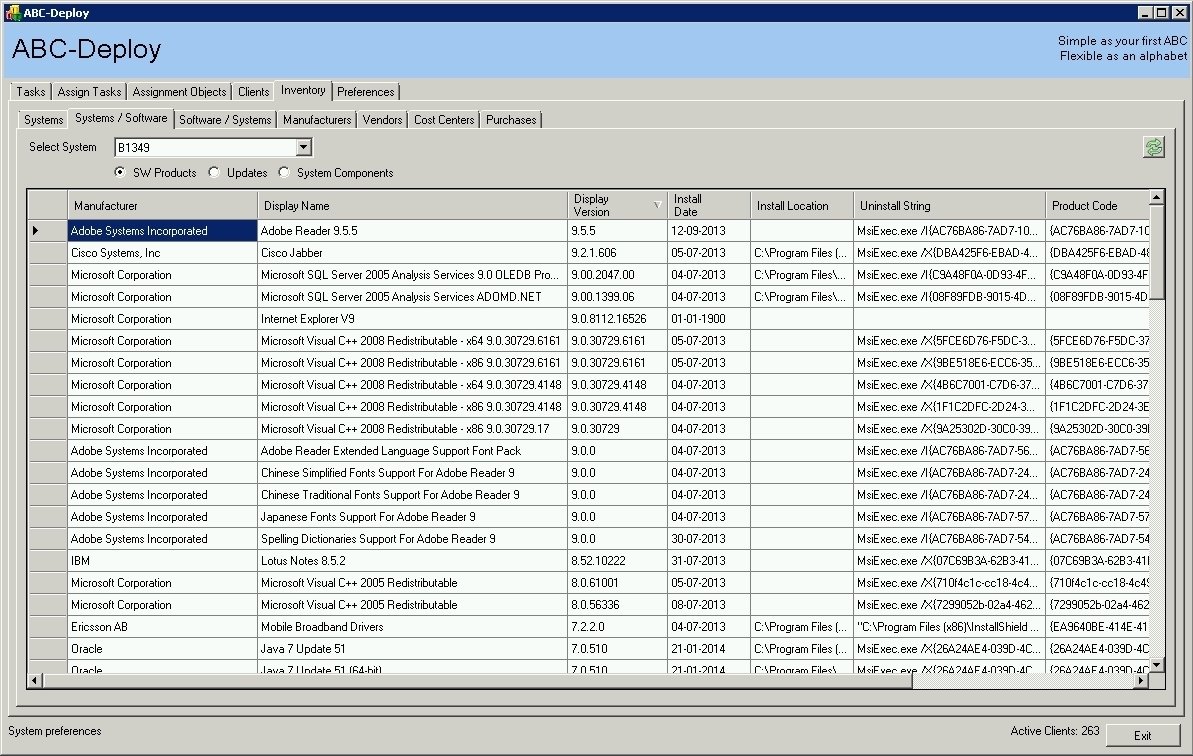 ScreenShots from ABC-Deploy Inventory - ABC-Deploy